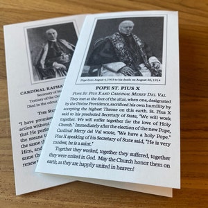 Litany of Humility Prayer Card: Pope St. Pius X & Cardinal Merry Del ...