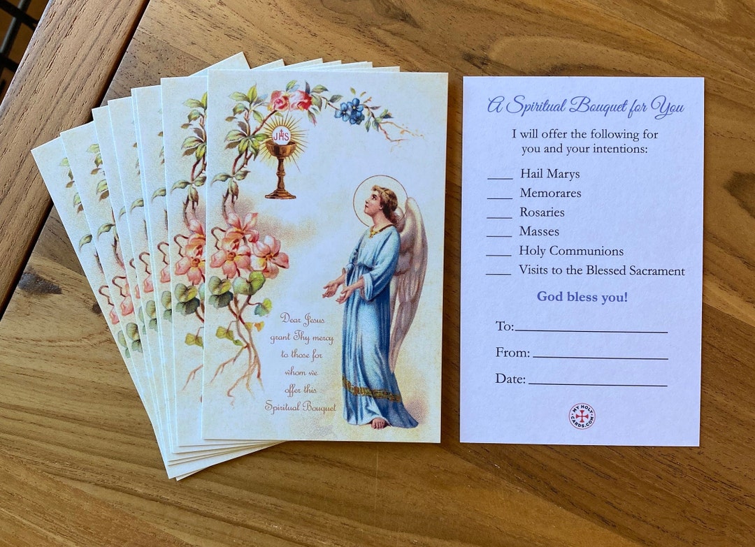 Catholic Spiritual Bouquet Prayer Holy Card, Packages of 10, 25, 50 and ...