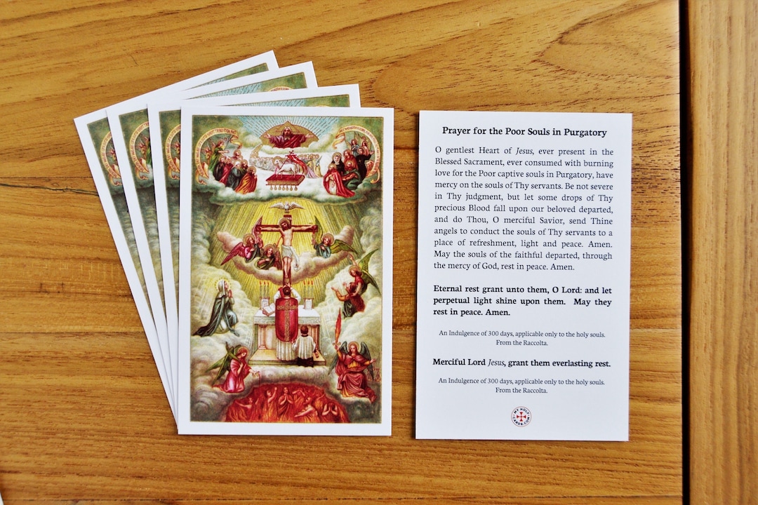 Prayer for the Poor Souls in Purgatory Holy Card, Poor Souls Devotion ...