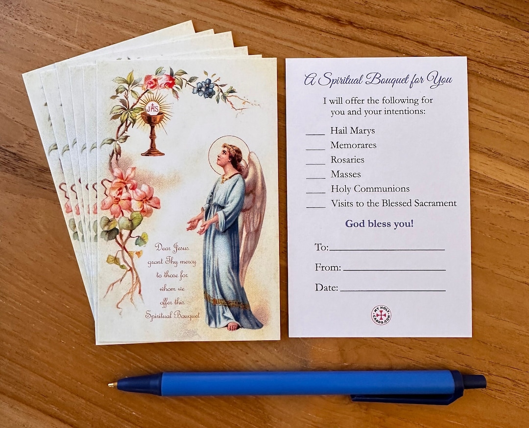 Catholic Spiritual Bouquet Prayer Holy Card, Packages of 10, 25, 50 and ...