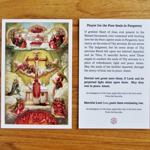 Prayer for the Poor Souls in Purgatory Holy Card, Poor Souls Devotion ...