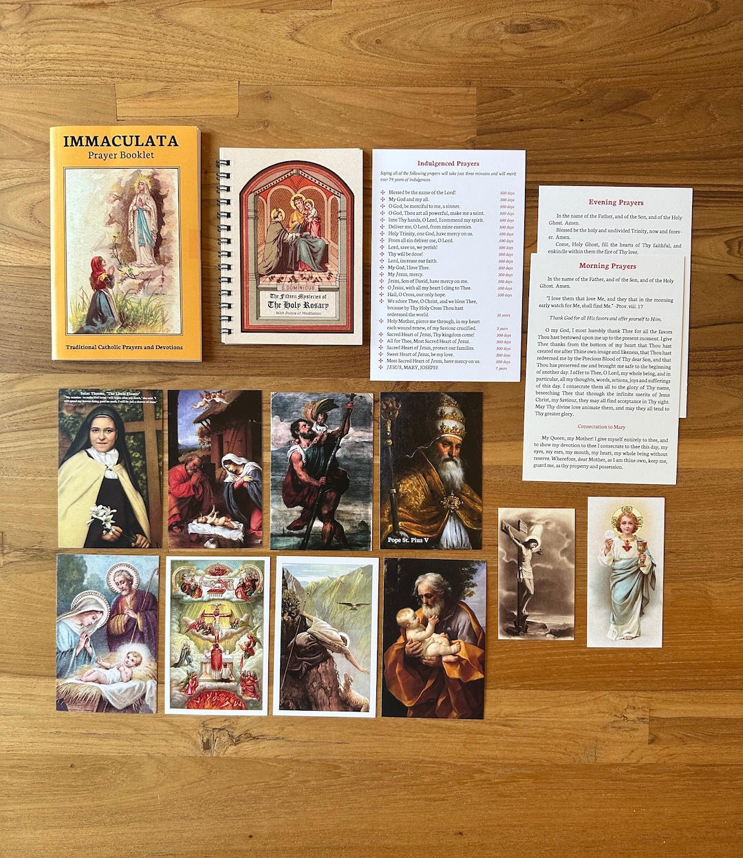 Rosary Meditation Book, Immaculata Prayer Booklet & Holy Card Bundle ...
