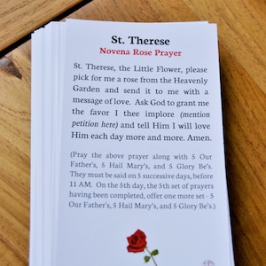 St Therese Novena Rose Prayer, Short Catholic Prayers for Everyday, St ...