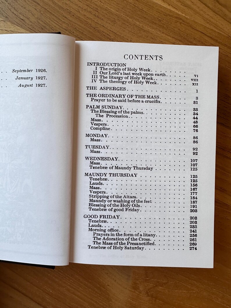 Holy Week Missal: 1927, Latin and English, Traditional Catholic ...