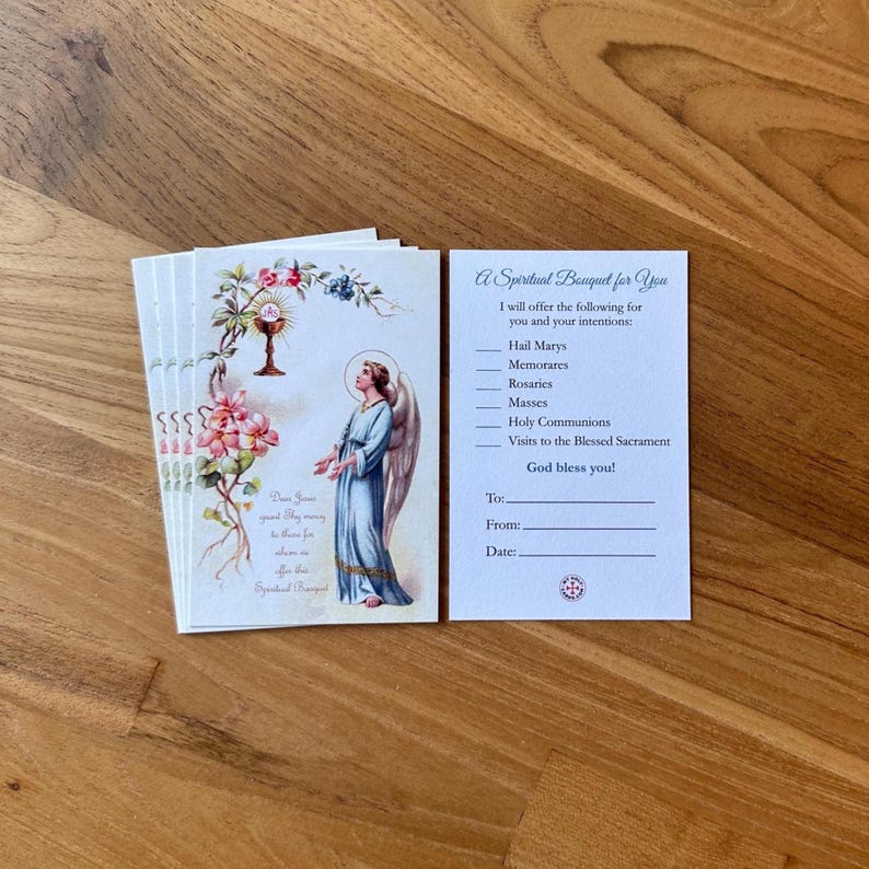 Spiritual Bouquet Holy Cards: Package of 5/10/25/50/100, Catholic ...