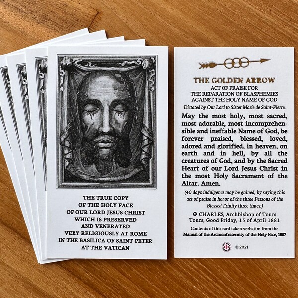 Holy Face of Jesus Prayer Cards - Etsy