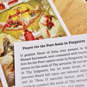 Prayer for the Poor Souls in Purgatory Holy Card, Poor Souls Devotion ...
