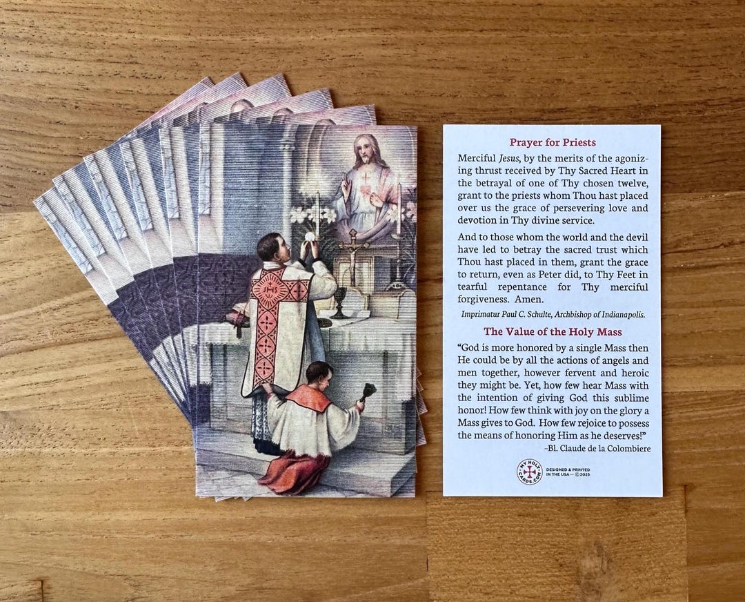 Prayer for Priests Holy Card, Catholic Traditional Prayers, Package of ...
