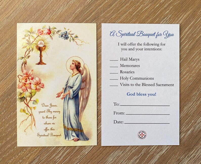 Catholic Spiritual Bouquet Prayer Holy Card - Etsy