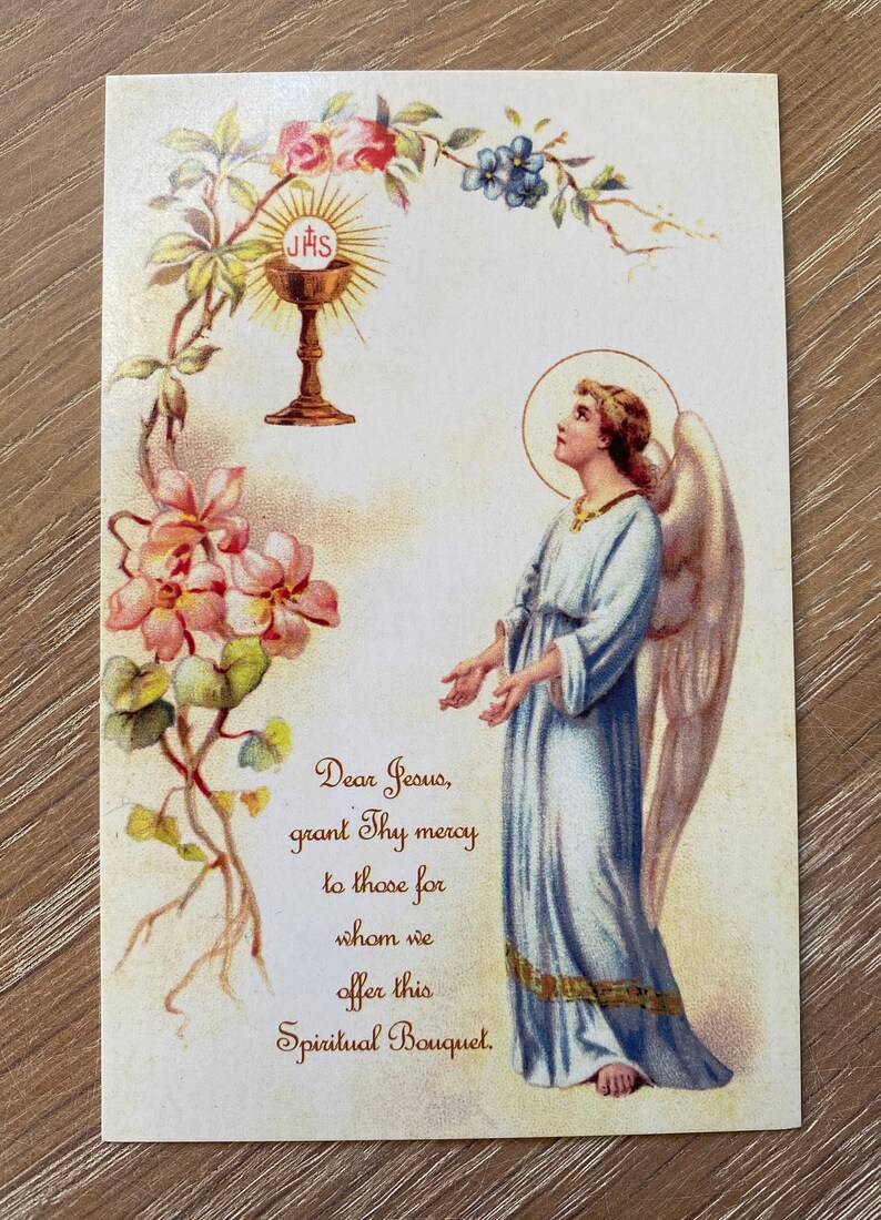 Catholic Spiritual Bouquet Prayer Holy Card - Etsy