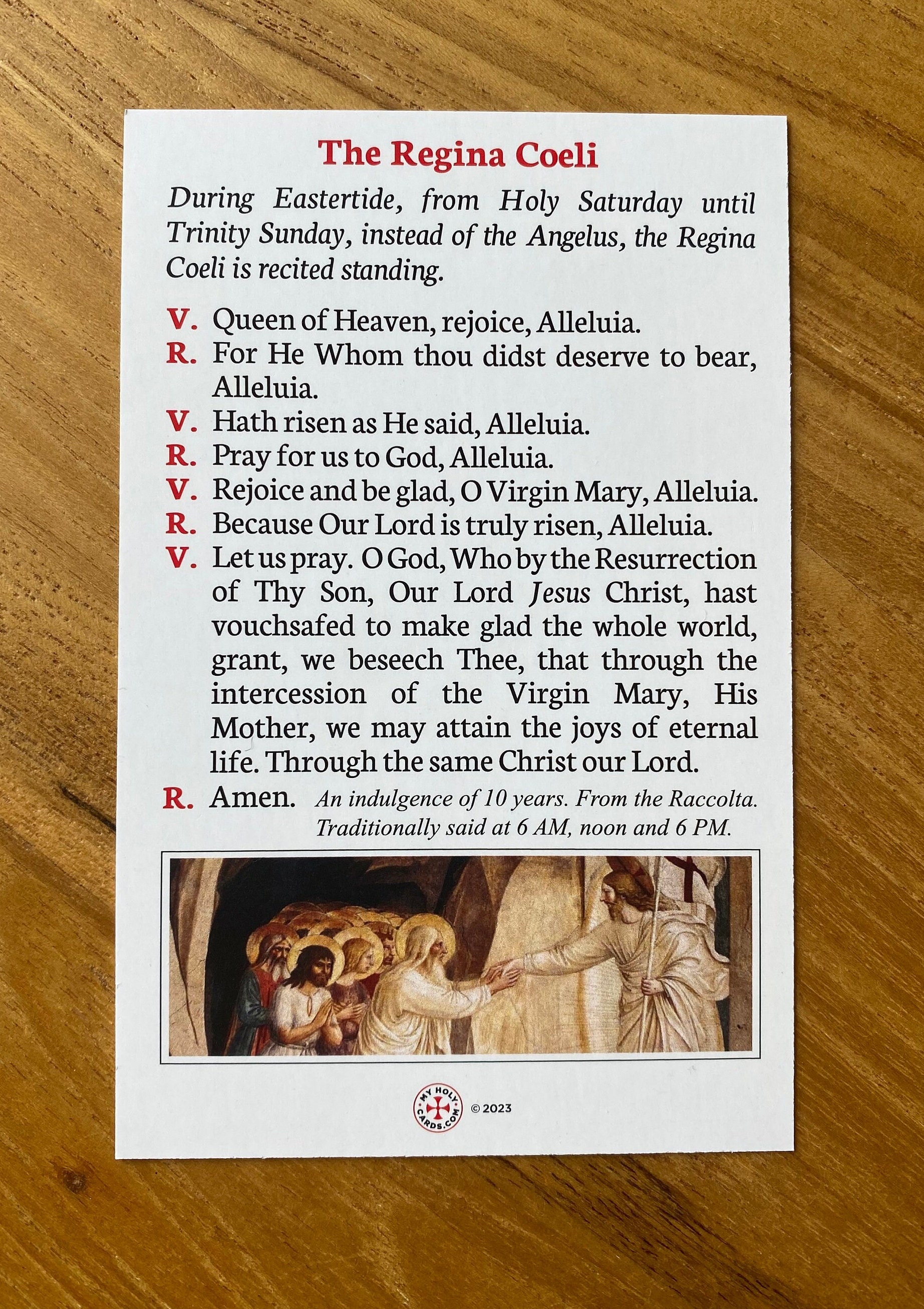 Angelus and Regina Coeli Prayer Cards: Catholic Traditional Prayers - Etsy