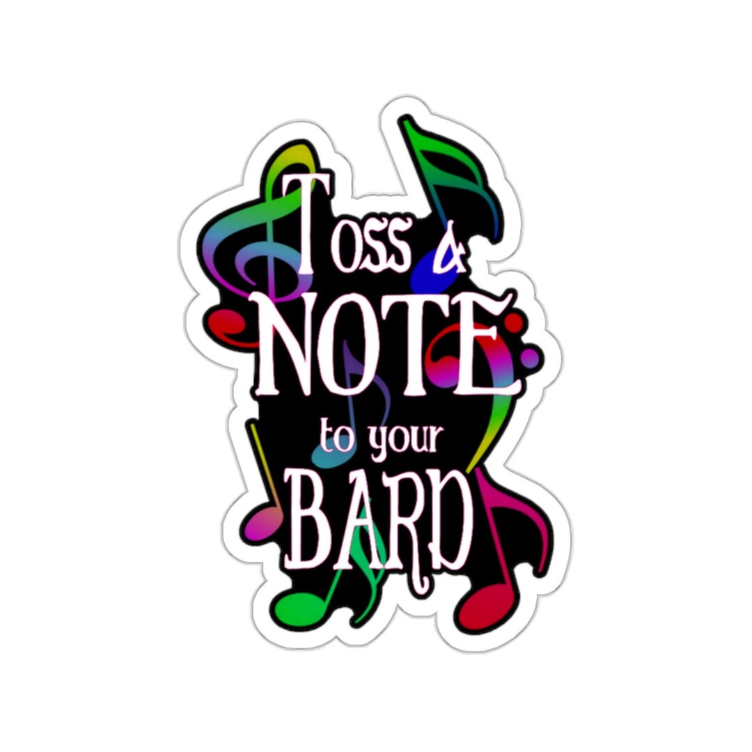 Toss a Note to Your Bard Stickers - Etsy