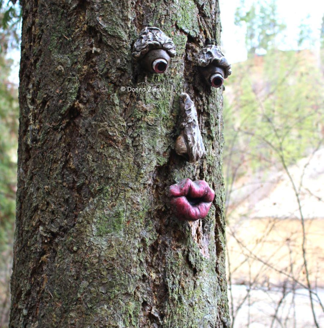 Buy Two - Mr & Mrs. Forrest Stump Concrete Tree Faces Gifts for Mom ...