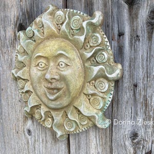 Medallion Concrete Sun Wall Sculpture: Garden Art Ornament - Etsy