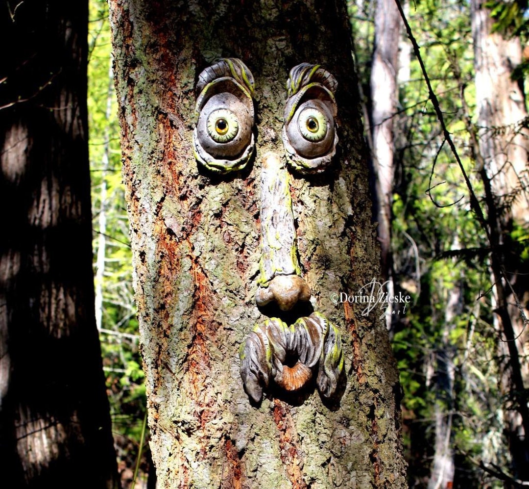 Ole Treemun Large Concrete Tree Face Christmas Gift Birthday Gift ...