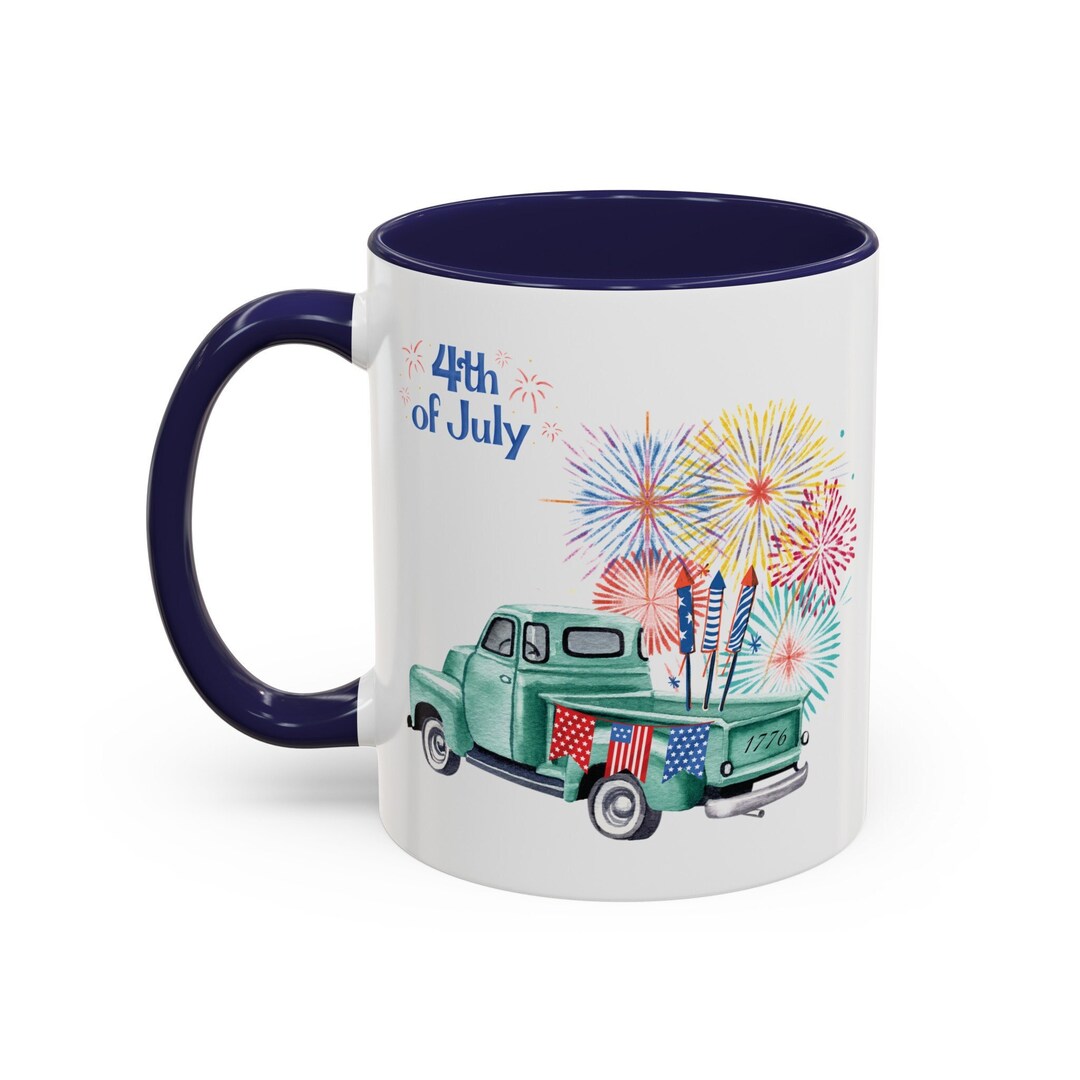 Patriotic 4th of July 1776 Coffee/tea Mug, 11oz. Classic Truck With ...