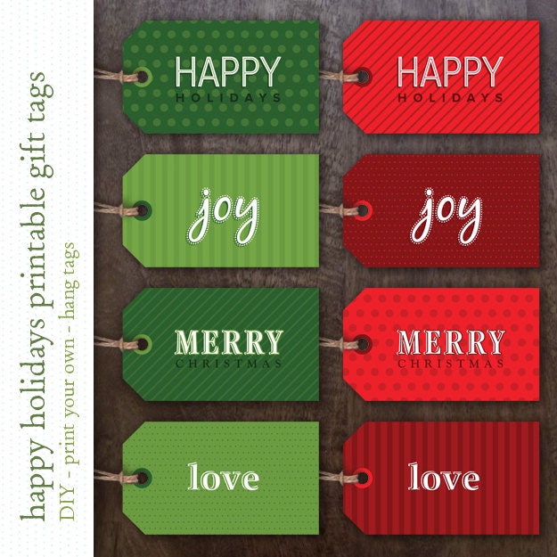 Printable Holiday Gift Tags - Instant Download Christmas Gift Tags ...