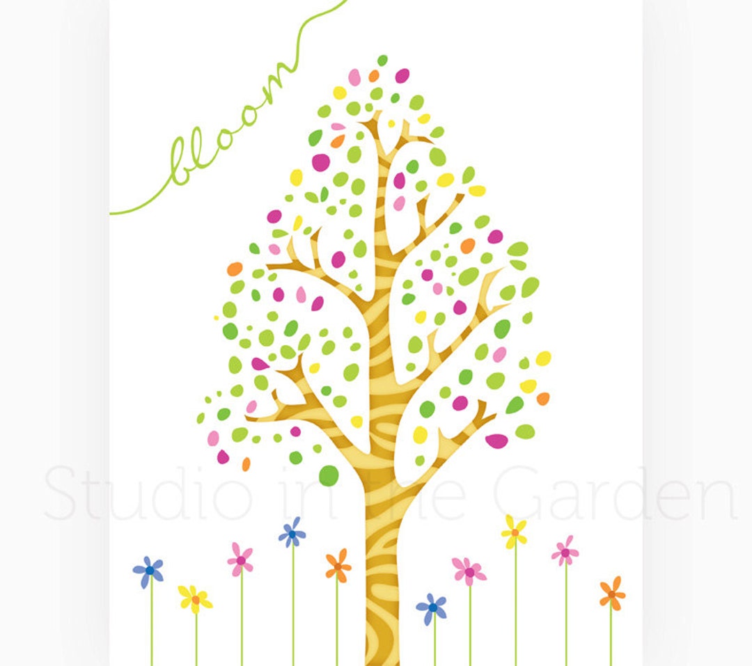 Instant Download - Colorful Tree Printable Art - Customizable Kid's ...