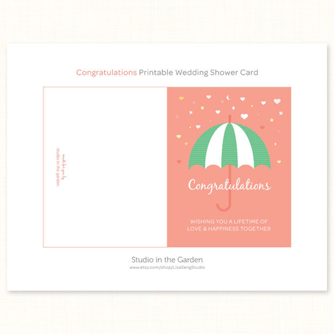 Printable Wedding Shower Card - Instant Download Printable Wedding Card ...