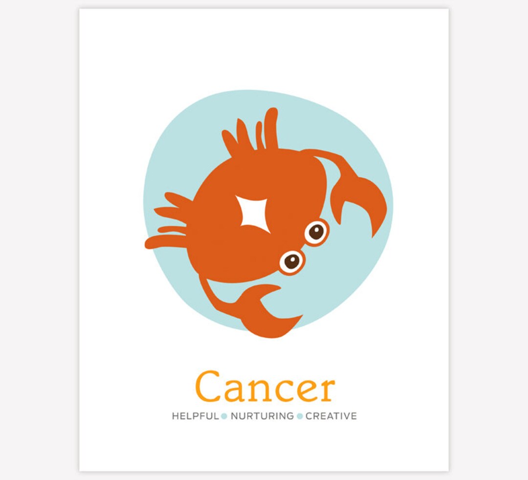 Zodiac Baby Cancer Printable Nursery Wall Art - Instant Download ...