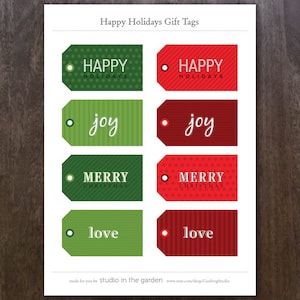 Printable Holiday Gift Tags - Instant Download Christmas Gift Tags ...