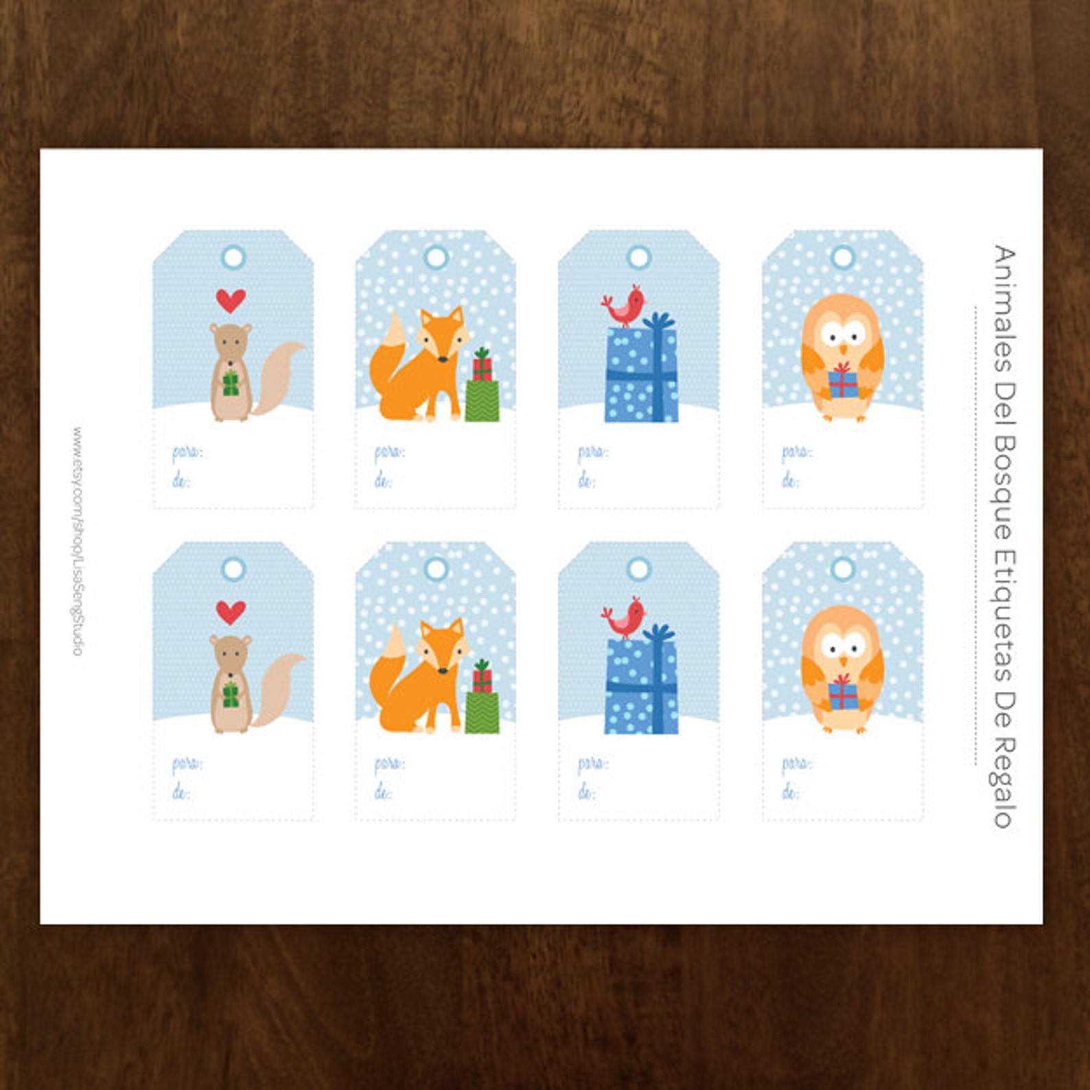 Spanish Printable Christmas Gift Tags, Christmas Label, Gift Label ...