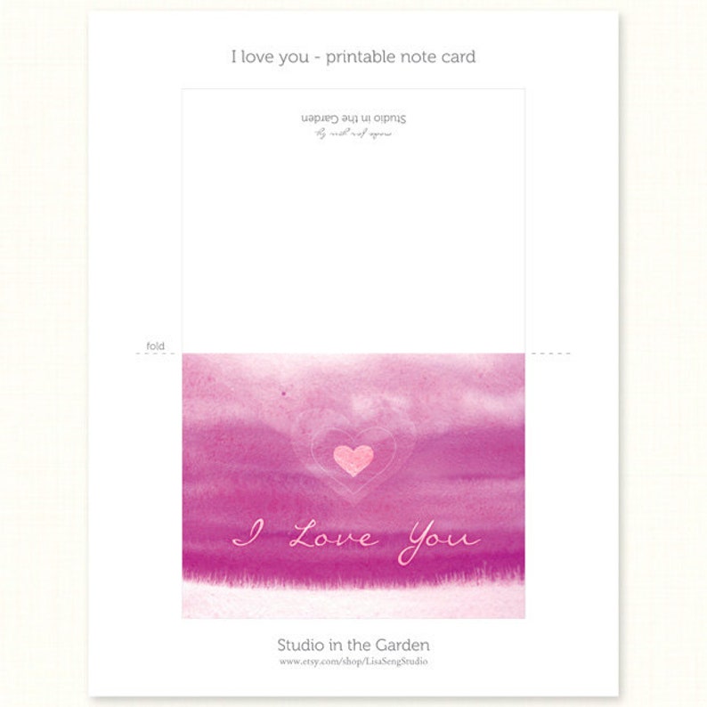 I Love You Printable Valentine's Day Card Instant Download Printable ...