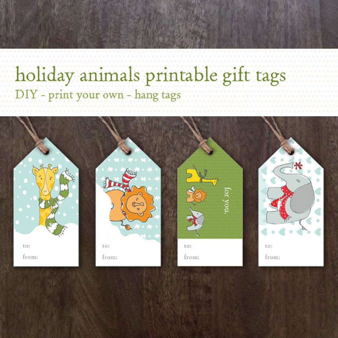 Printable Holiday Gift Tags - Instant Download - Illustrated Kid's ...