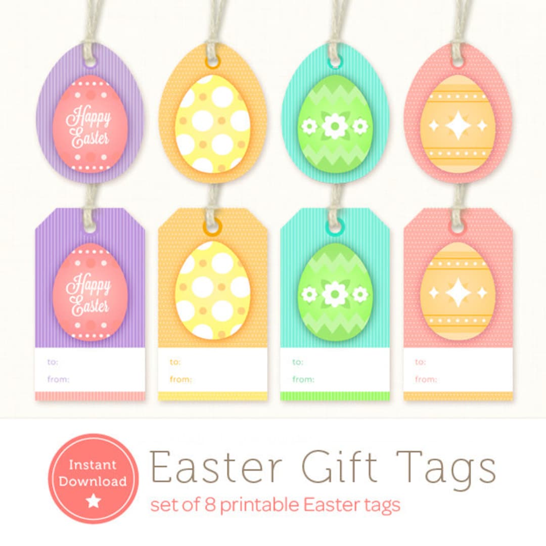 Printable Easter Tags - Easter Gift Tags - Instant Download Easter Egg ...