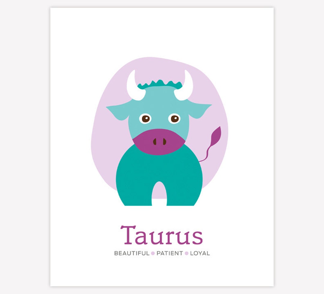 Instant Download - Taurus Art Printable - Zodiac Baby Astrology Nursery ...