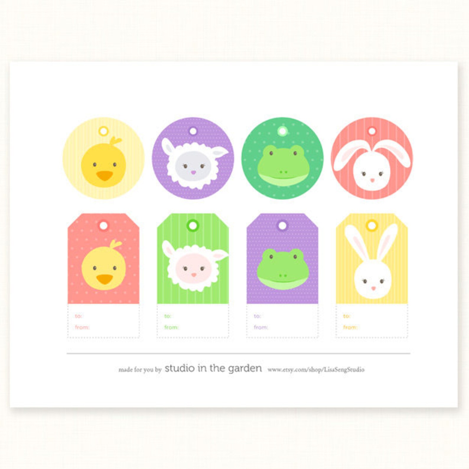 Instant Download Easter Gift Tags - Baby Animals Printable Gift Labels ...