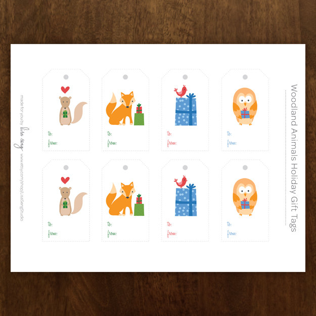 Printable Holiday Gift Tags - Instant Download Christmas Gift Tags ...