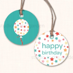 Printable Birthday Gift Tags - Instant Download Digital Gift Labels ...