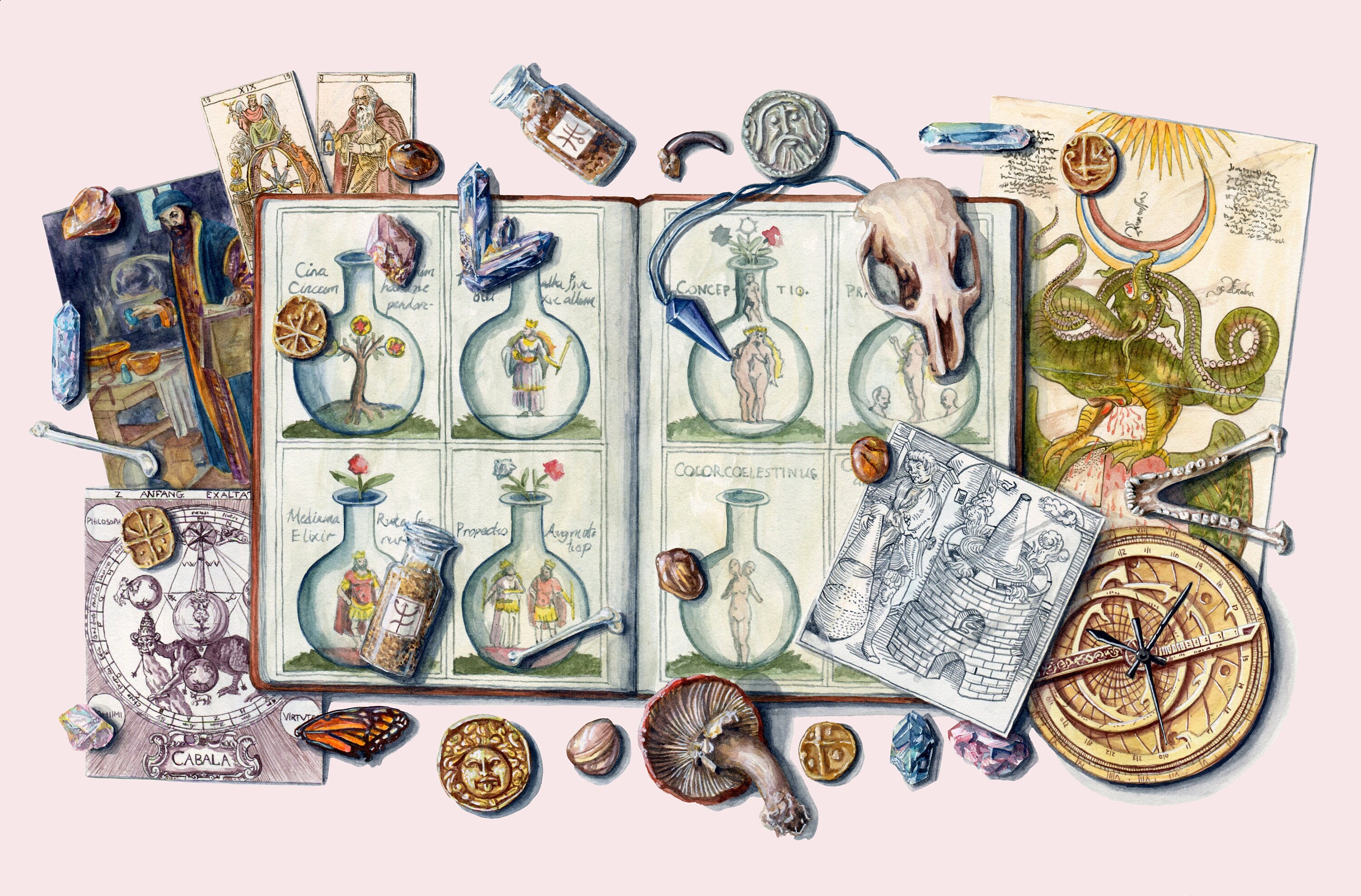 Witchcraft Art Print, the Alchemist, Esoteric Poster - Etsy