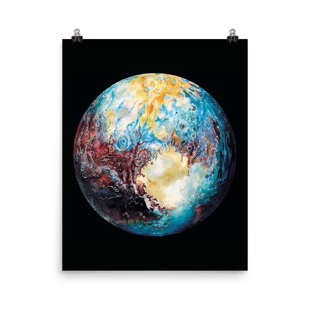 Pluto Art Print, Planet Poster - Etsy