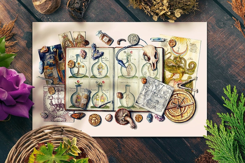 Witchcraft Art Print, the Alchemist, Esoteric Poster - Etsy
