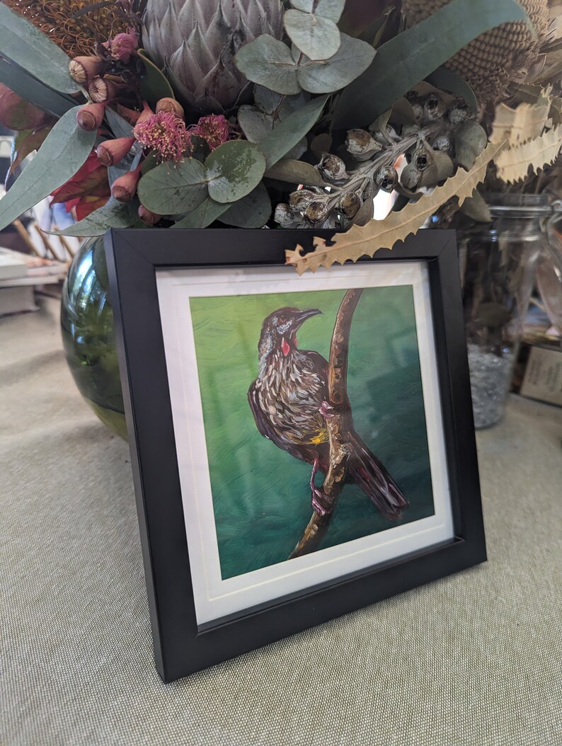 Wattle Bird Art Original Oil Painting - Etsy