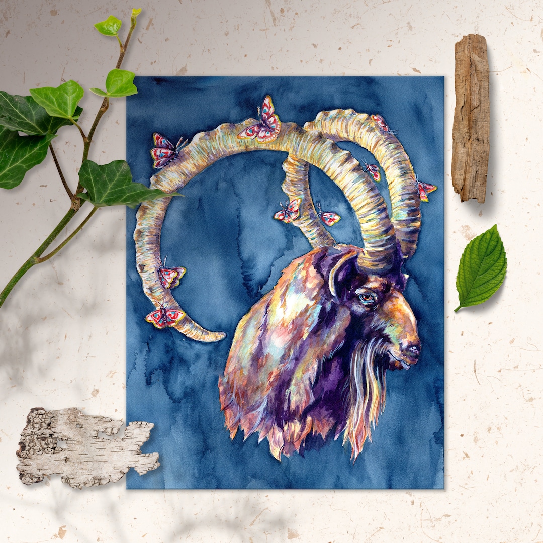 Goat Art Print, Fantasy Poster - Etsy