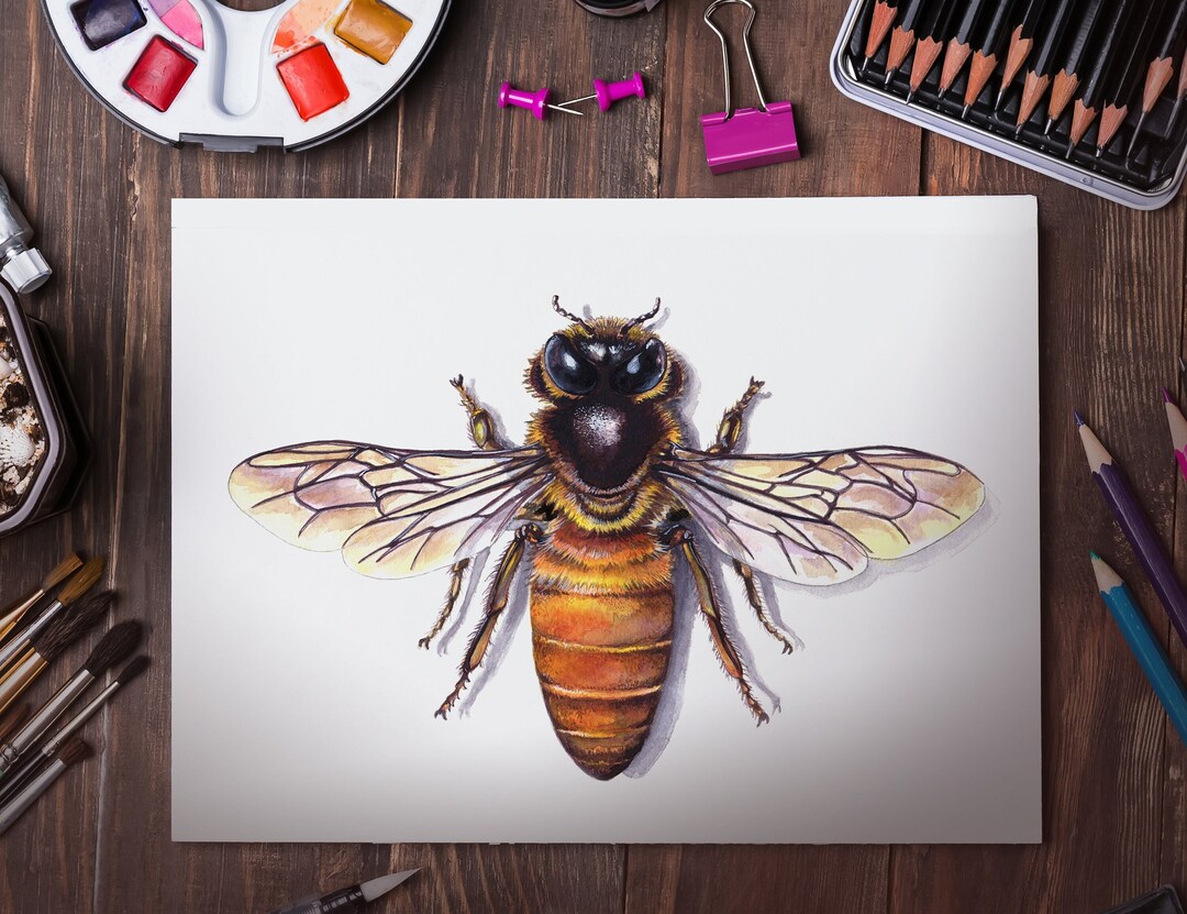 Into the Hive: Mesmerizing Bee Art Print - Exquisite Insect Poster - Etsy