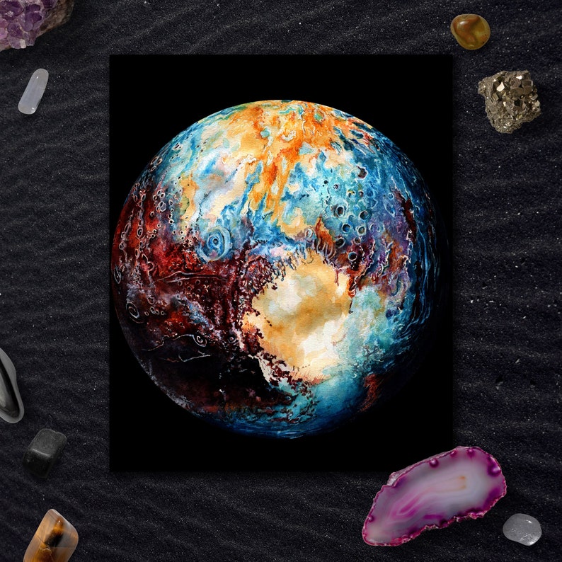 Pluto Art Print, Planet Poster - Etsy
