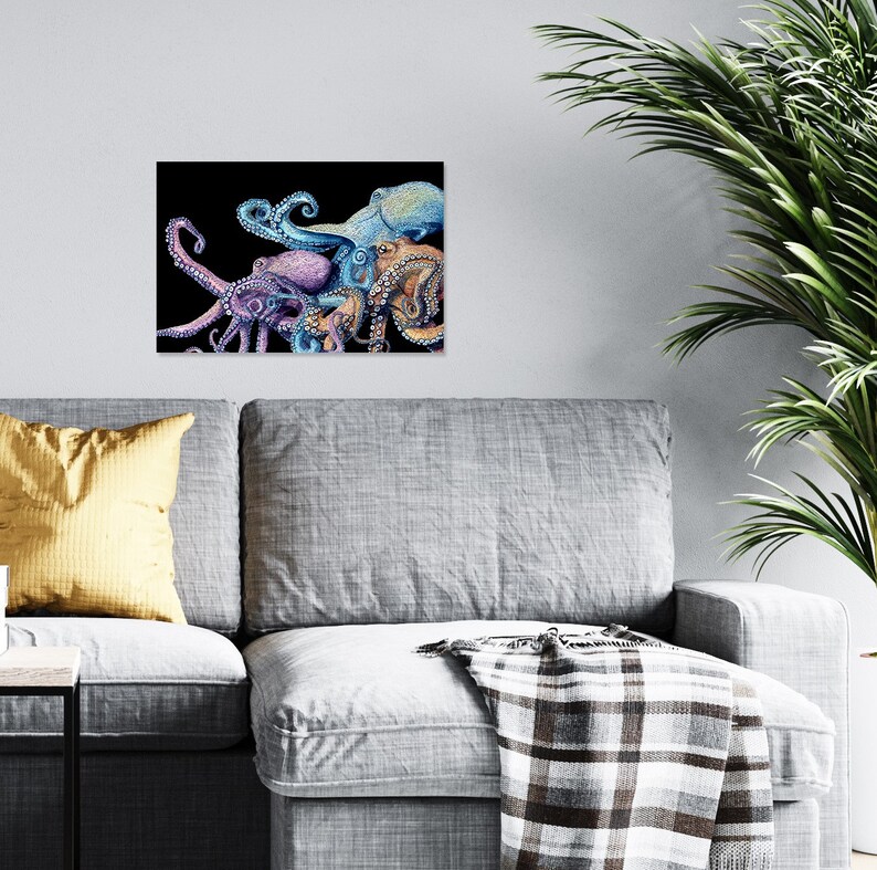 Octopuses Art Print, Ocean Poster - Etsy