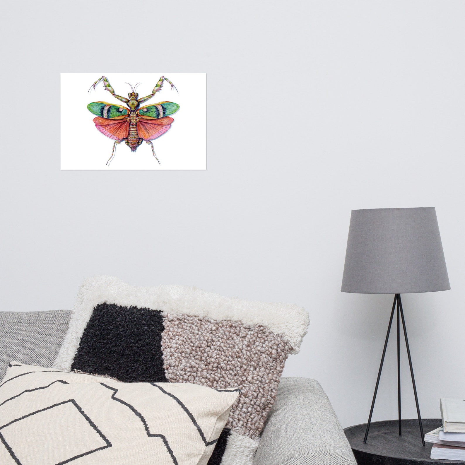 Gold Praying Mantis Art Print, Insect Poster - Etsy