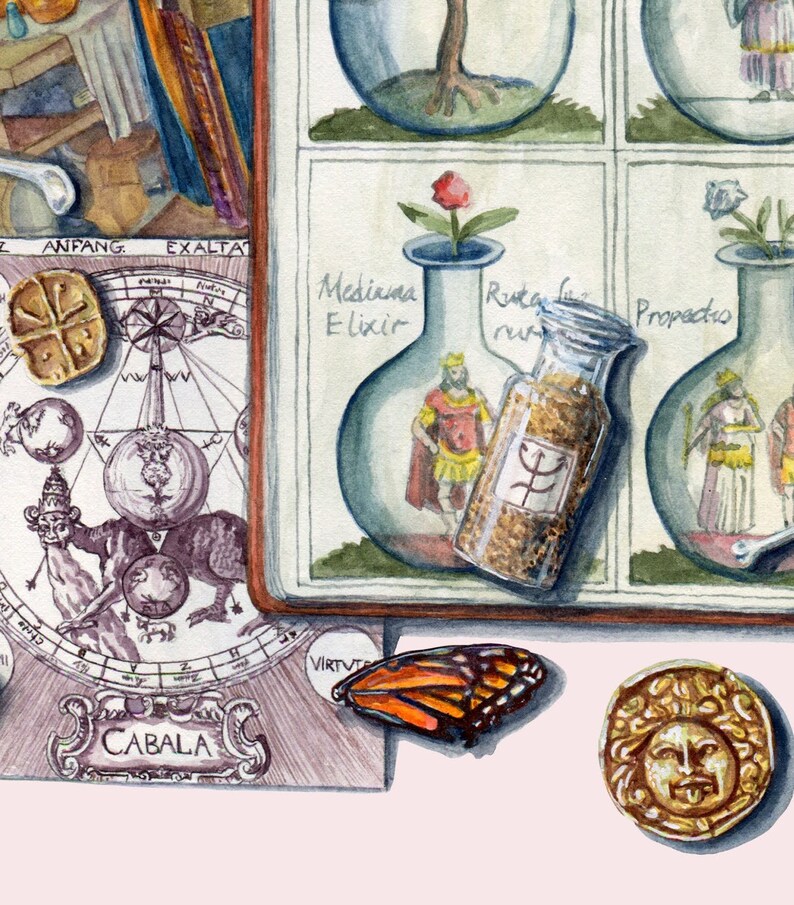 Witchcraft Art Print, the Alchemist, Esoteric Poster - Etsy