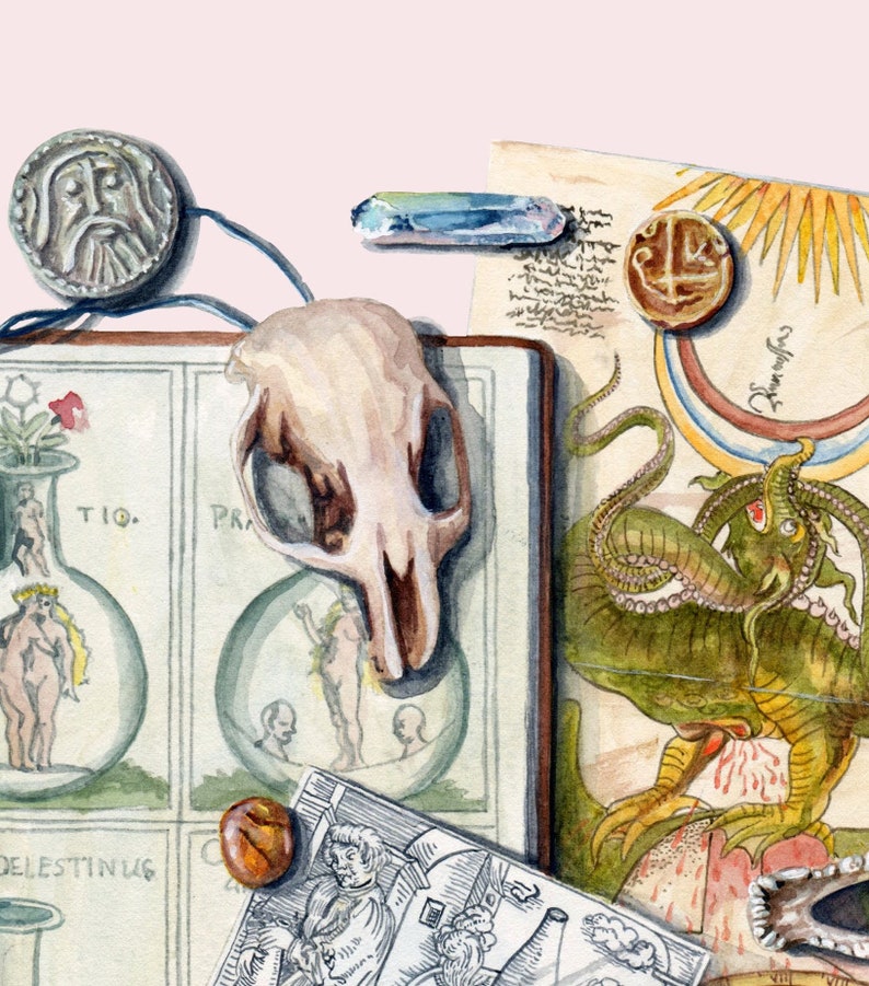 Witchcraft Art Print, the Alchemist, Esoteric Poster - Etsy