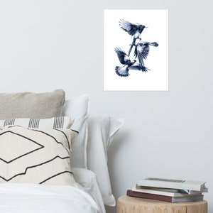 Magpies Art Print, Bird Poster - Etsy
