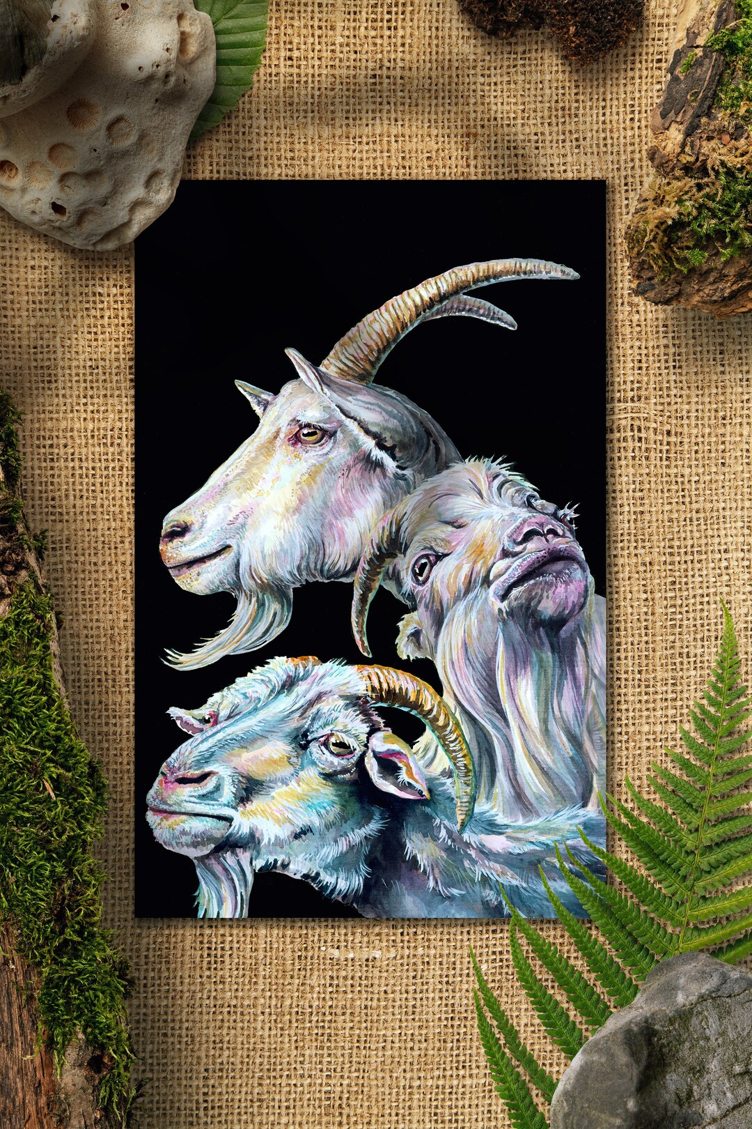 Three Goats Poster - Etsy