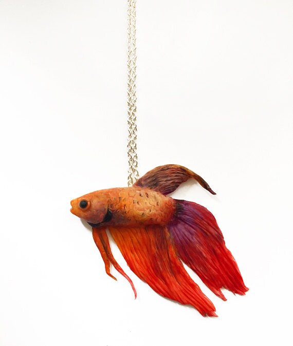 Items similar to Custom Betta Fish Replica Pendant - handmade jewelry ...