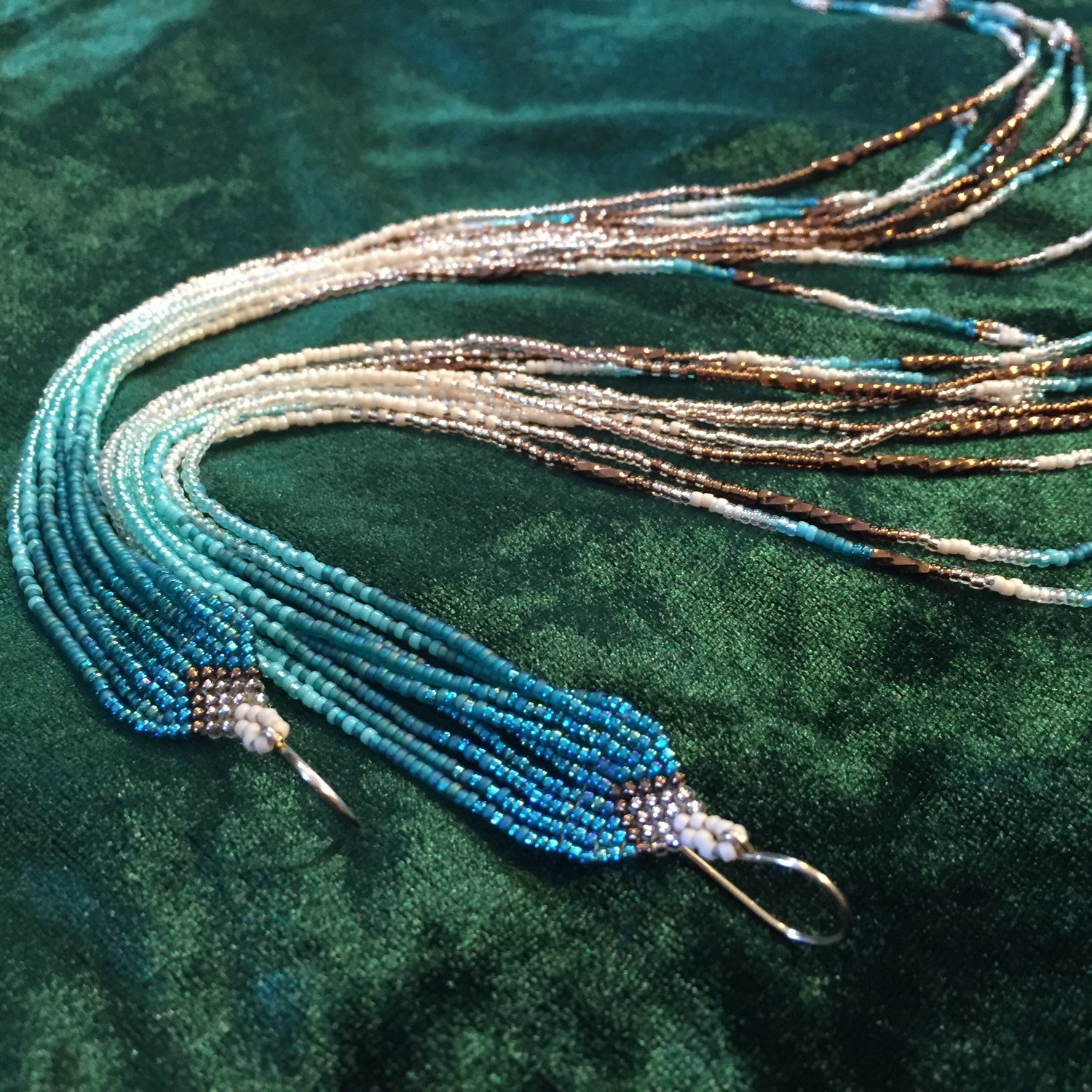 Maui Swan Designs "earth Goddess" Long Seed Bead Earrings - Etsy