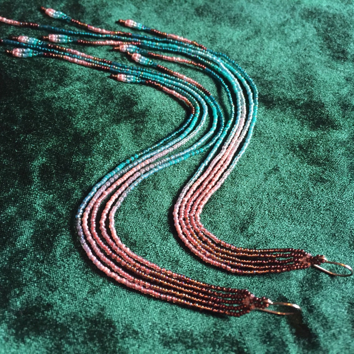 Maui Swan Designs "maui Mermaid" Seed Bead Shoulder Dusting Earrings - Etsy