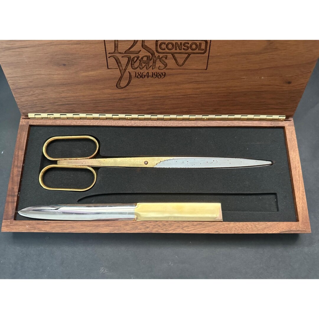 Vintage Solingen Germany Desk Set Letter Opener and Scissors Carved ...